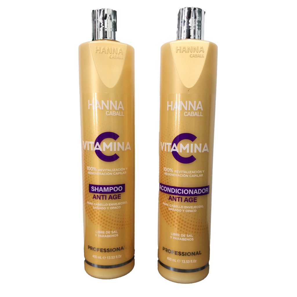 Shampoo y Acondicionador – Hanna Caball – Vitamina C (400 ML) - Brahe Color